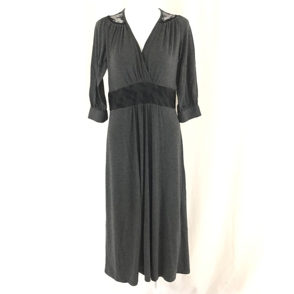 Sandra Darren | Dresses | Sandra Darren Midi Dress Lace Panel 34 Sleeve ...